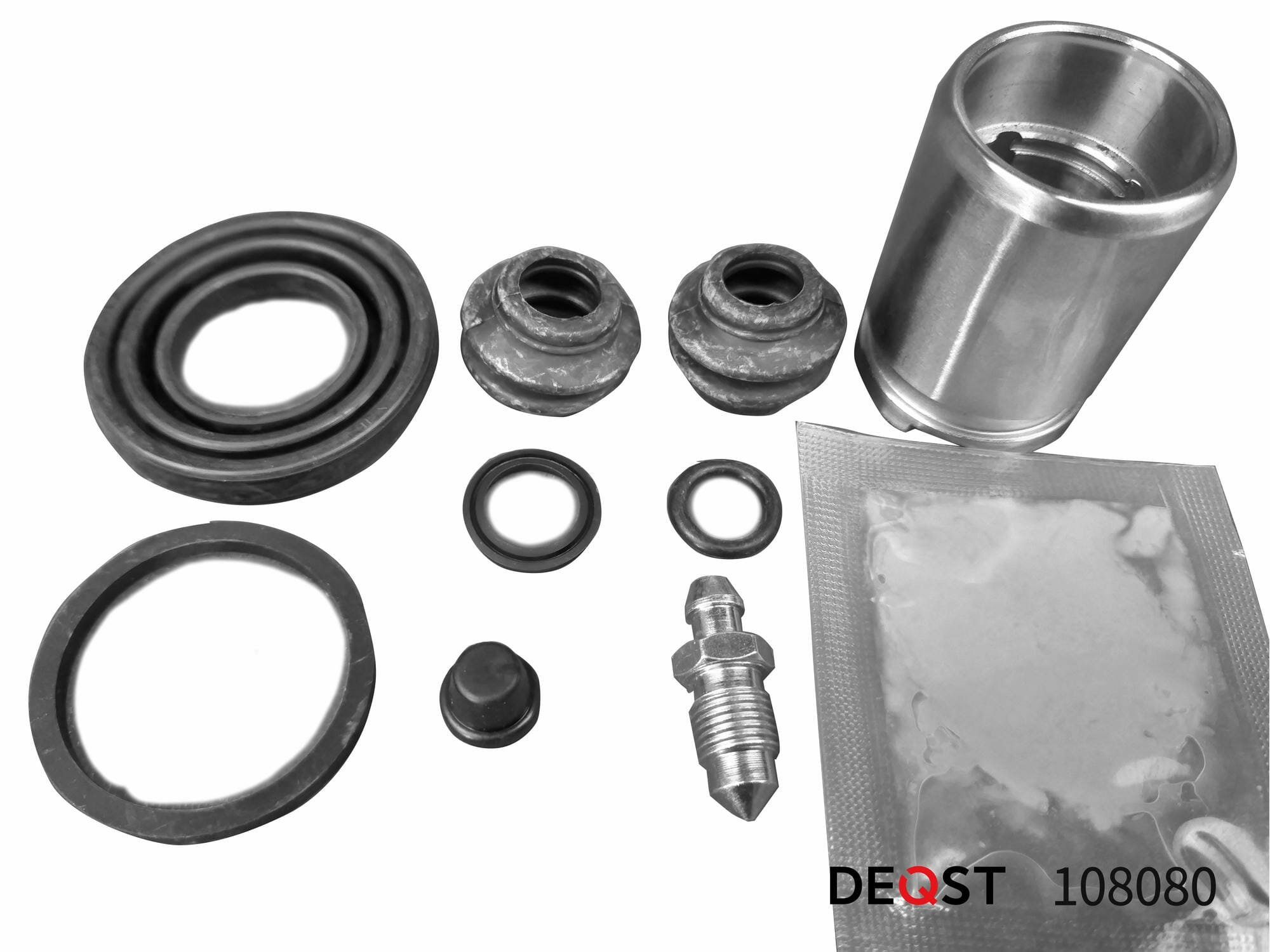 Ремкомплект суппорта Deqst 108080 с поршнем с поршим Hyundai Solaris (10-), Kia Rio 3 (11-