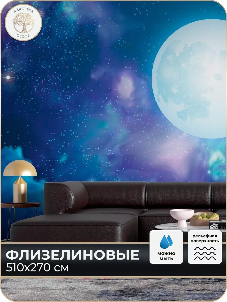 Фотообои Луна в детскую в спальню на кухню 500х270