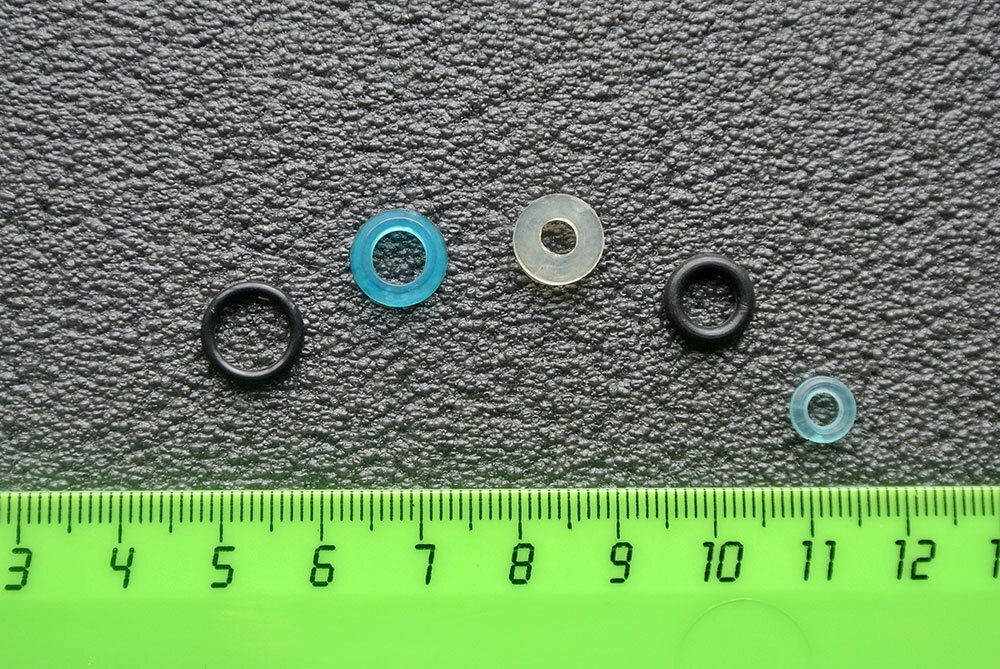 Ремкомплект для пневматического пистолета МР-654 (набор прокладок, 5 колец) 4 кольца+уплотнение ствола