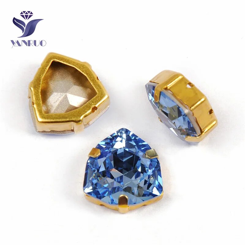 Стеклянные стразы YANRUO 4706 Trilliant Point для декора 12mm 10Pcs, Light Sapphire