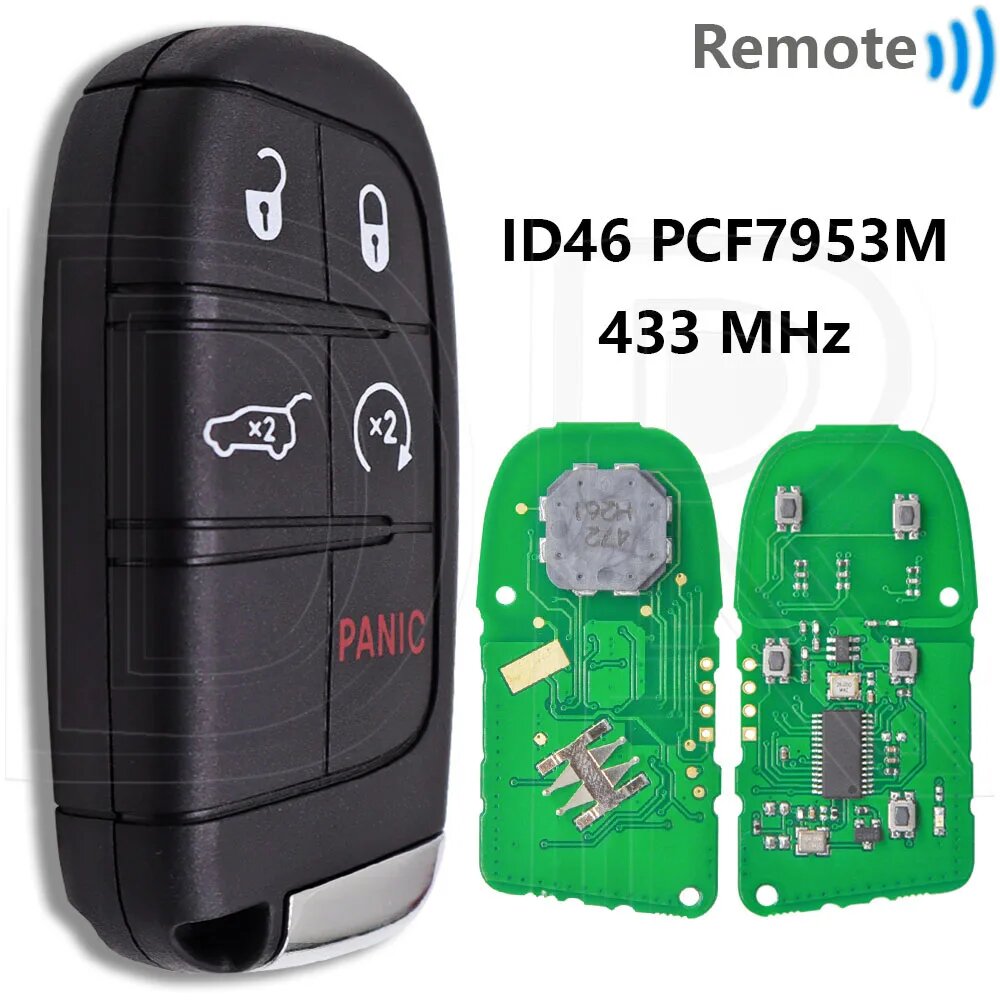 Дистанционный ключ ID46 PCF7953M 433 МГц Jeep Chrysler Dodge