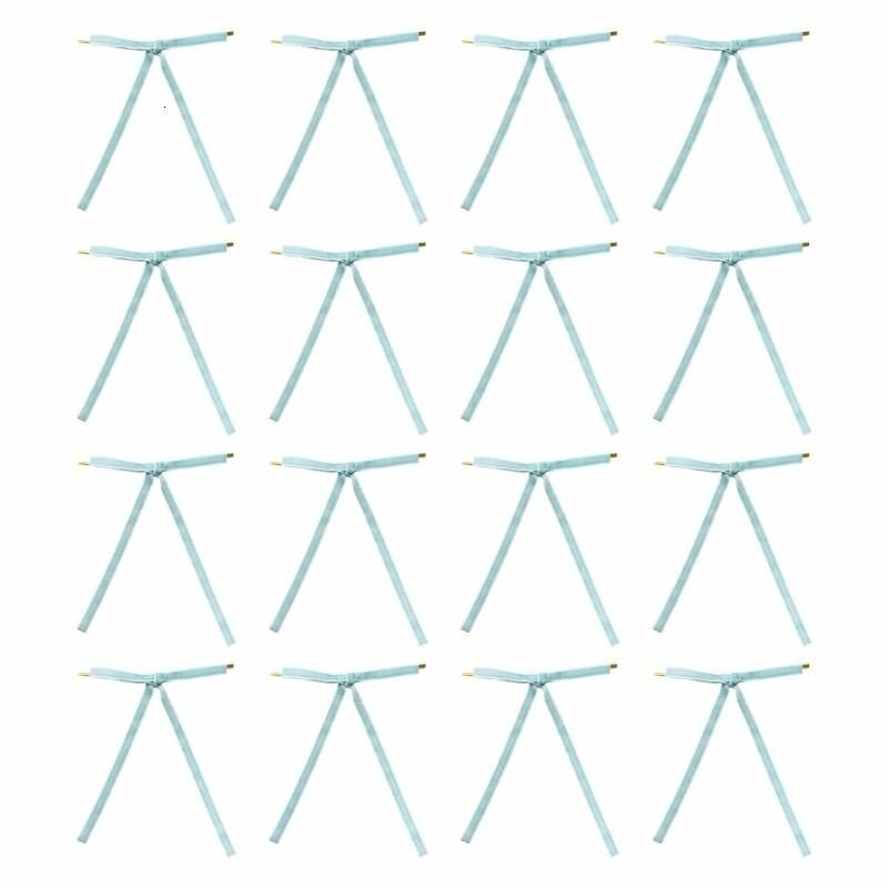 12шт, бант из флокированной ленты-синий