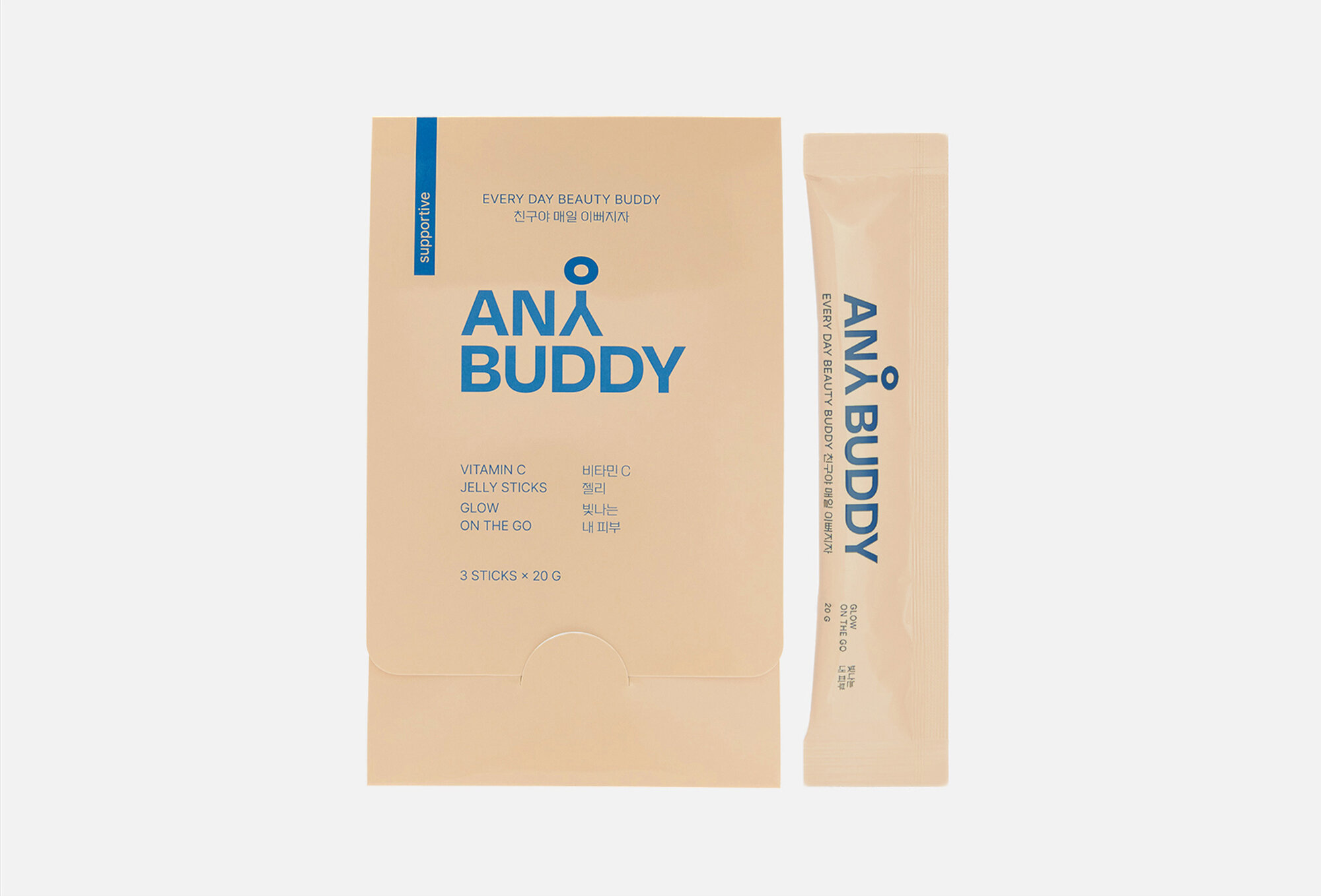 БАД для здоровья кожи, волос и ногтей ANY BUDDY желе с коллагеном и гиалуроновой кислотой в стиках