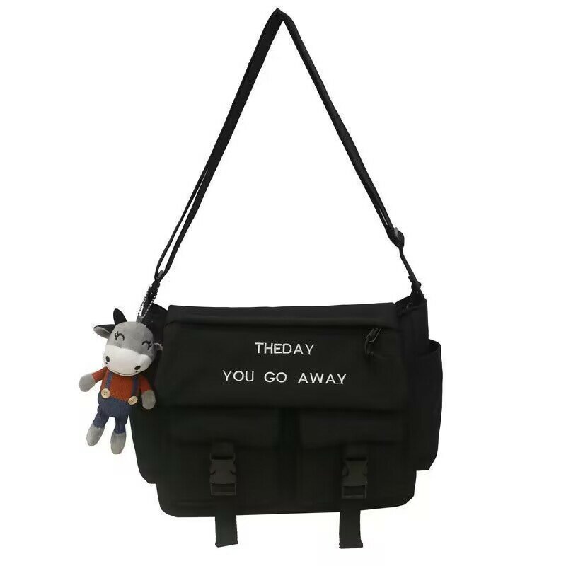 Sac messager en toile pour hommes et femmes, стильная сумка-бандульер с подвеской в руках, мешочек для деконтрактной школы и уличная одежда для больших возможностей для студентов и повседневного использования