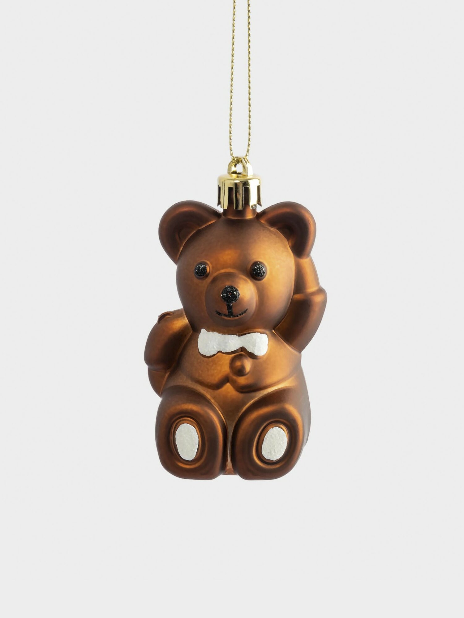 Игрушка елочная, 4✕8 см, пластик, коричневая, Мишка, New year (Anna Lafarg)