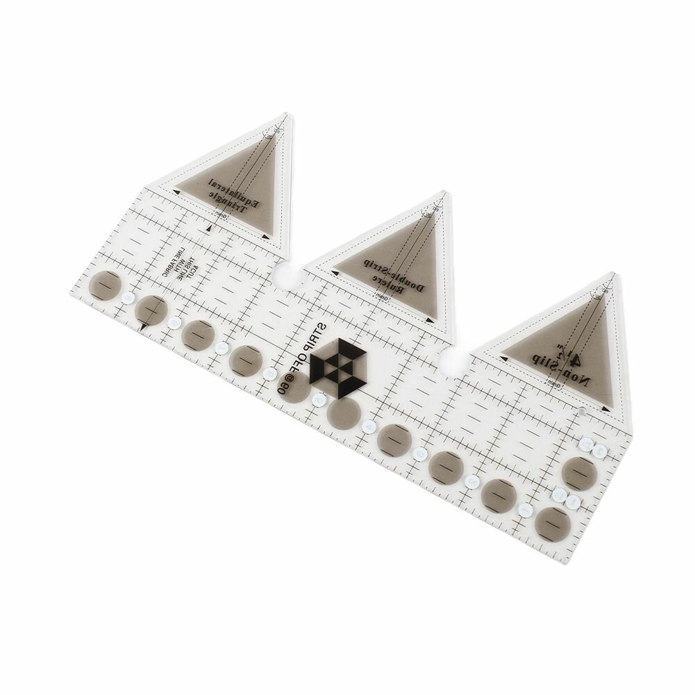 Линейка-сетка, 45/60/90 градусов, двухполосная линейка, прозрачная акриловая нескользящая четвертьтреугольная направляющая для резки для шитья