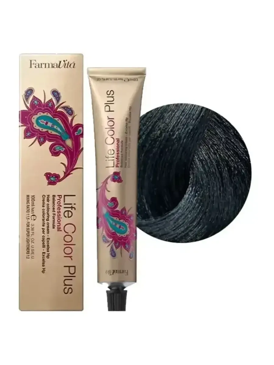 Краска для волос Farmavita Life Color Plus Prof, Перманентный краситель с низким содержанием аммиака, 1.1