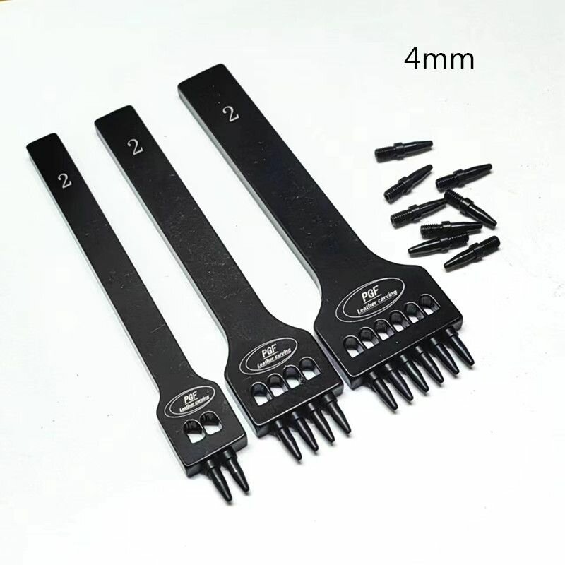 Круглые строчные пробойники для кожи, набор дыроколов 2-4-6 зубьев, ручной швейный инструмент для перфорации кожи и толстой ткани