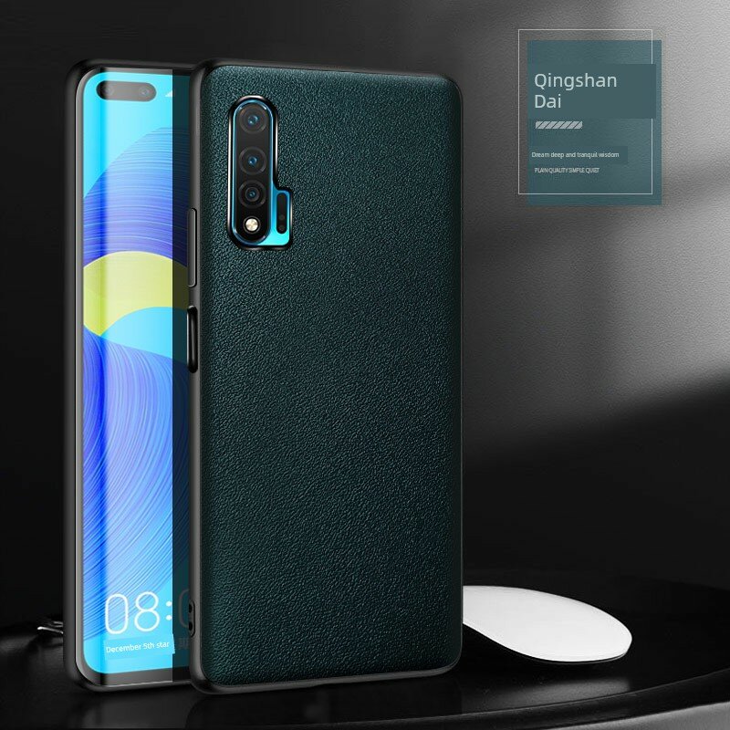 Премиум кожаный чехол из верхней кожи наппа для Huawei nova6 4G, лесной зеленый, полное покрытие, ударопрочный