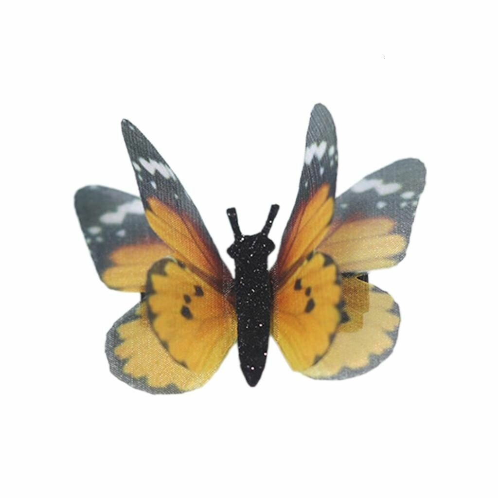 Заколка-бабочка из двухслойного фатина с фантазийной имитацией-BY3