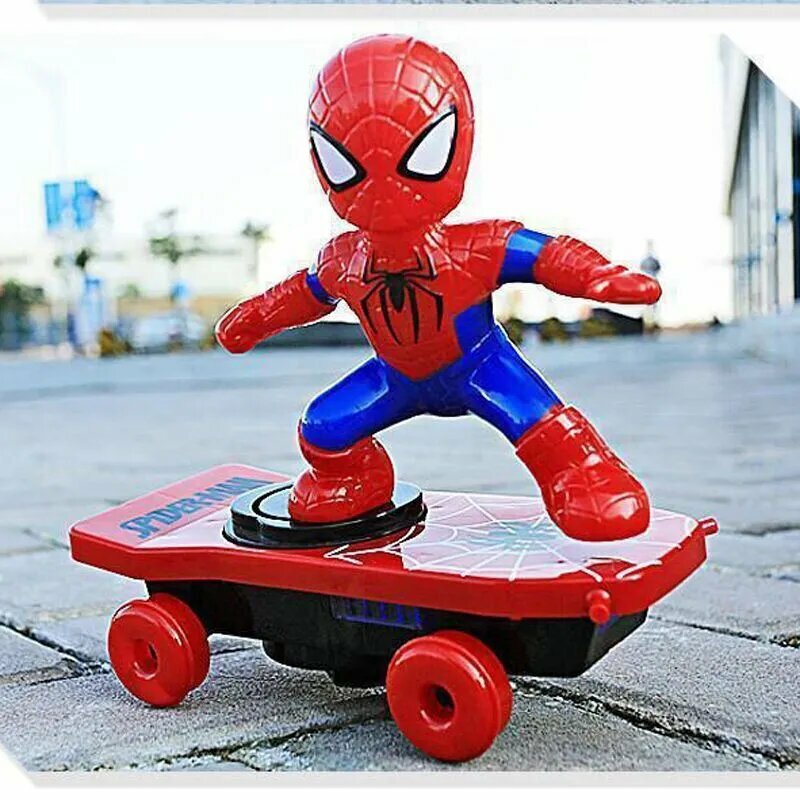 Детские игрушки / Самокат-неваляшка с человеком-пауком / Музыка + освещение