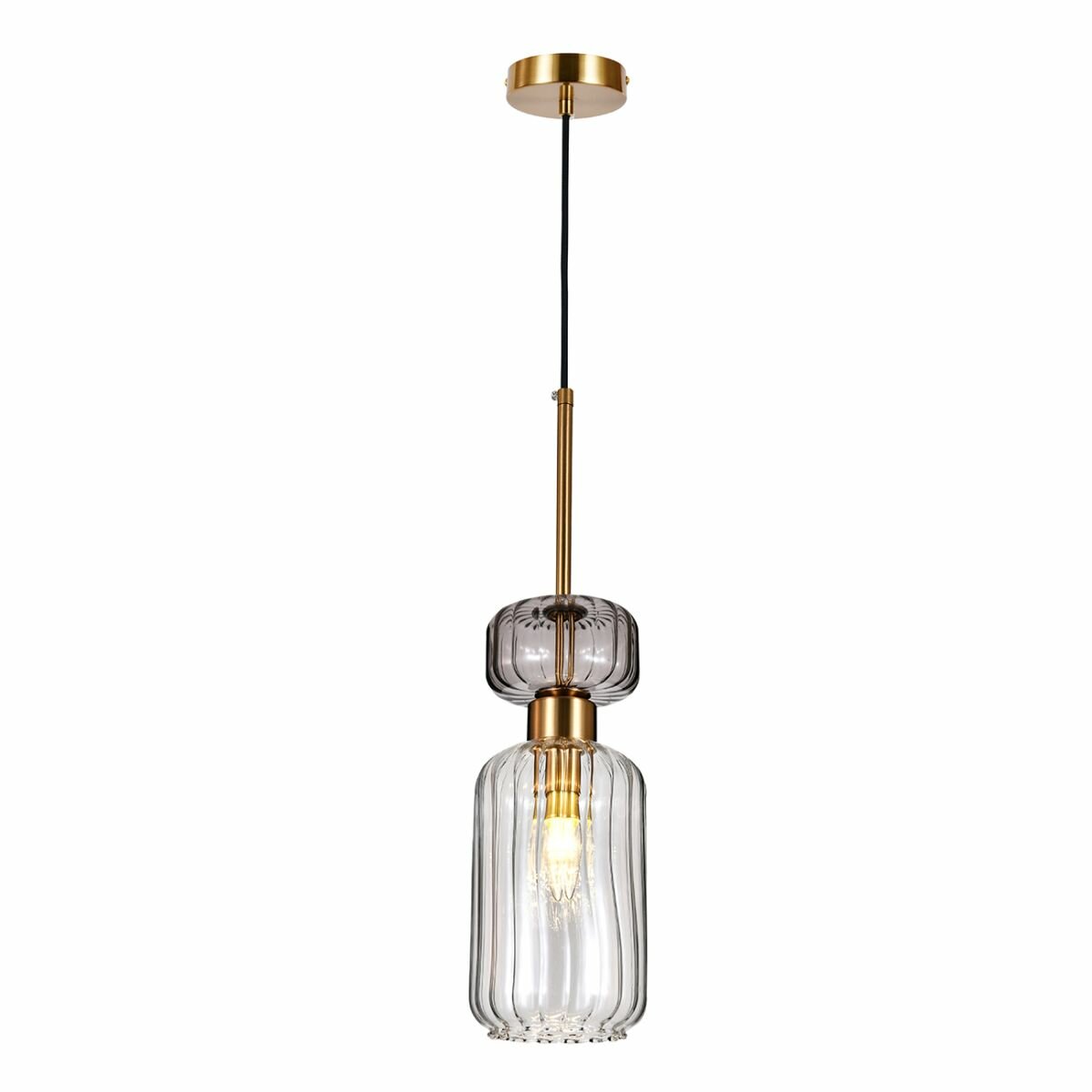 Подвесной светильник Escada Gloss 1141/1S Antique copper/Smoke/Clear