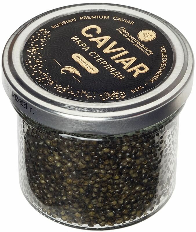 Икра черная стерляди 100г, Деликатеска, дойная, зарнистая, Костромская область