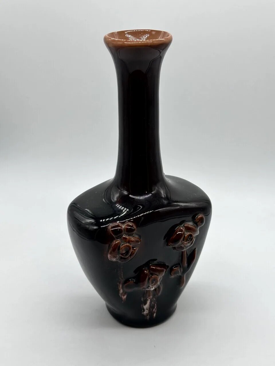 Ваза Винтажная из керамики расписной 70 годы стильная