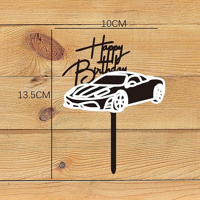 Золотые и розовые акриловые флажки для торта "С Днем Рождения" Коричневый, 34