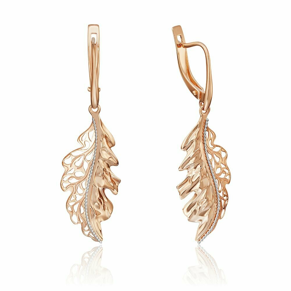 Серьги, красное золото, 585 проба