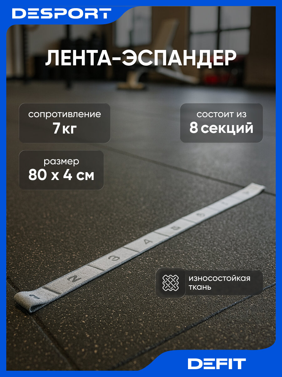 Лента-эспандер с секциями для пилатеса Defit