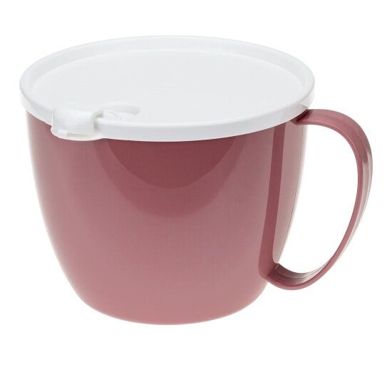 Кружка для супа Idea 0,7л с крышкой М 1214 ягодный