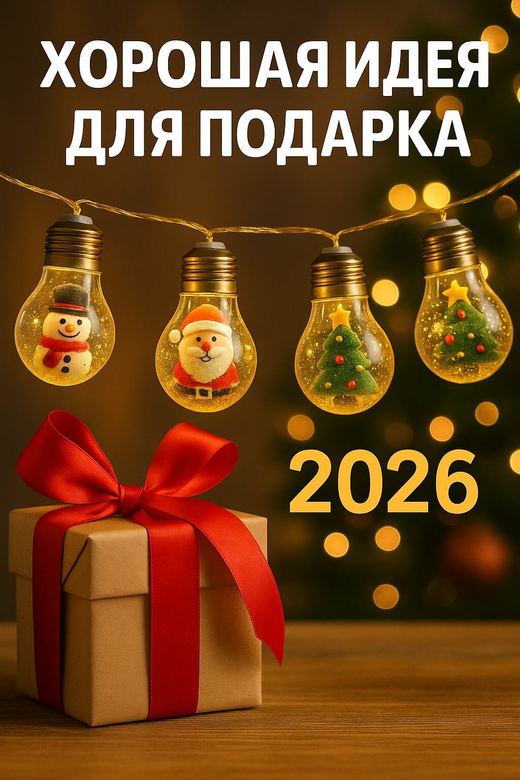 Гирлянда светящаяся 35 шаров со снегом и фигурками