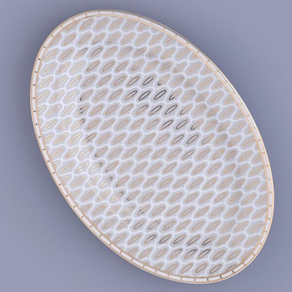 Блюдо овальное 23 см . Форма "Премиум", рисунок "Саламандра Грей". Костяной фарфор. Императорский фарфоровый завод ИФЗ ЛФЗ. Тарелка