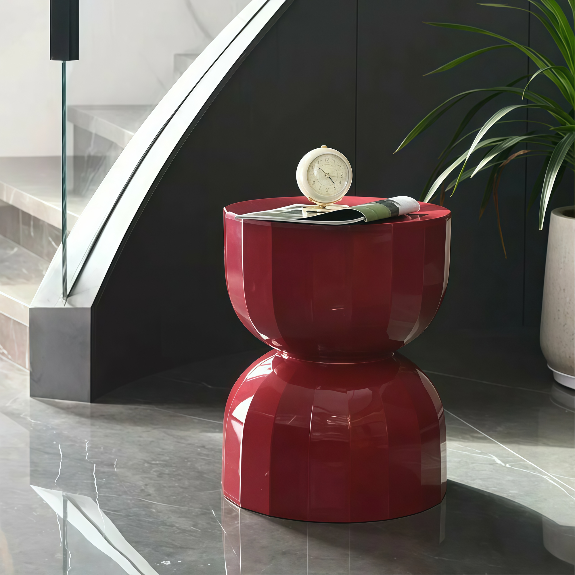 Журнальный стол, тумбочка，Просто и стильно，36х36х45 см，красный