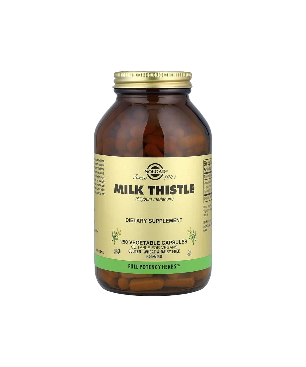 Solgar Milk Thistle, Молочный чертополох 250 вегетарианских капсул