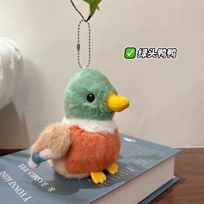 Любовь птички куклы подвеска попугай куклы пингвин птицы птицы сиськи брелок птице зеленая утка_11cm