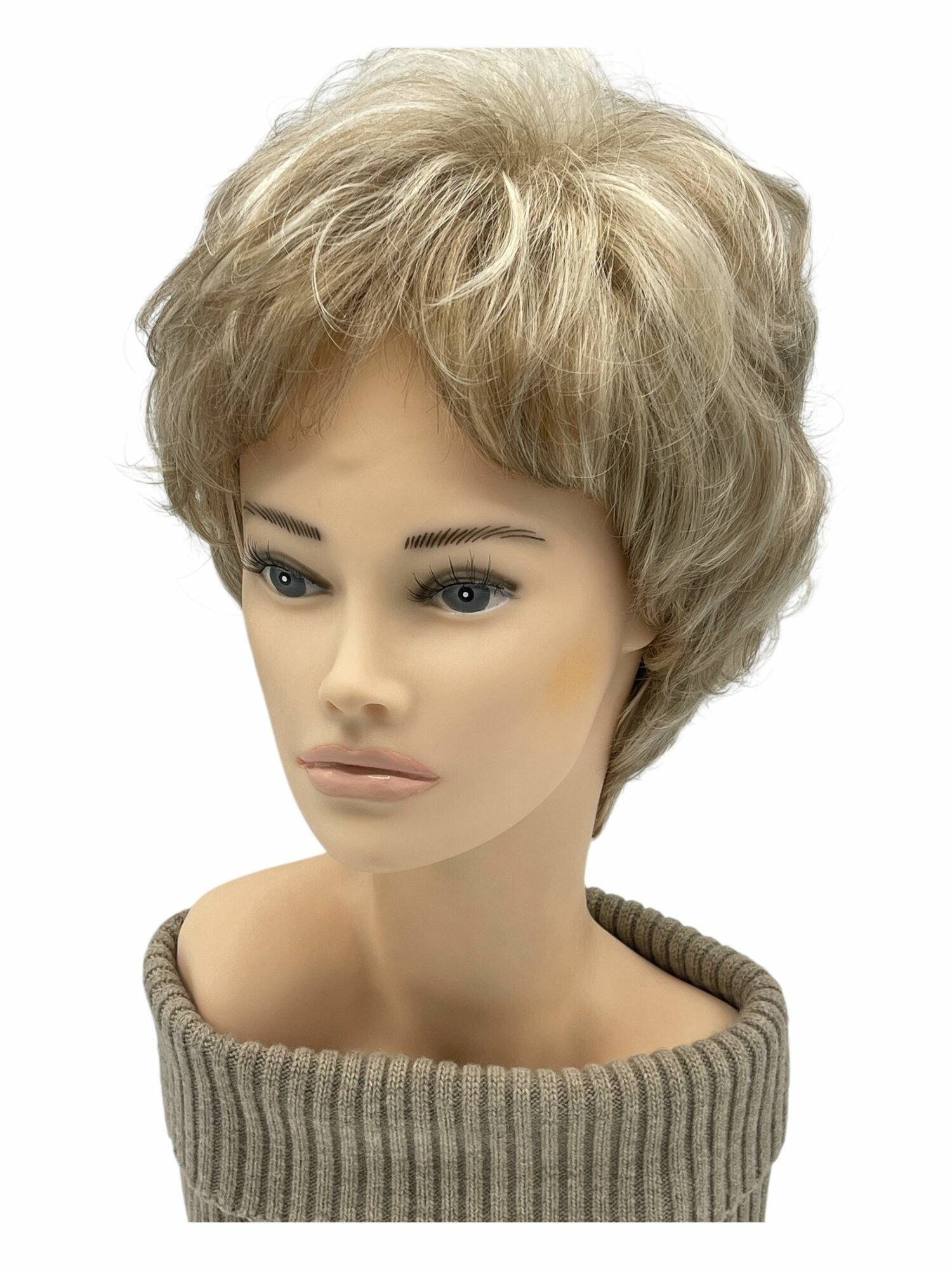 Парик Best Wigs, женский, короткие волосы, объемная, термостойкий, пепельно-русый, размер 54-58
