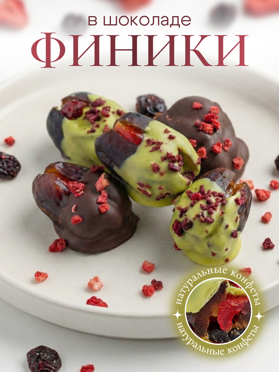 Финики в шоколаде "Сластена", подарочные конфеты, конфеты ручной работы