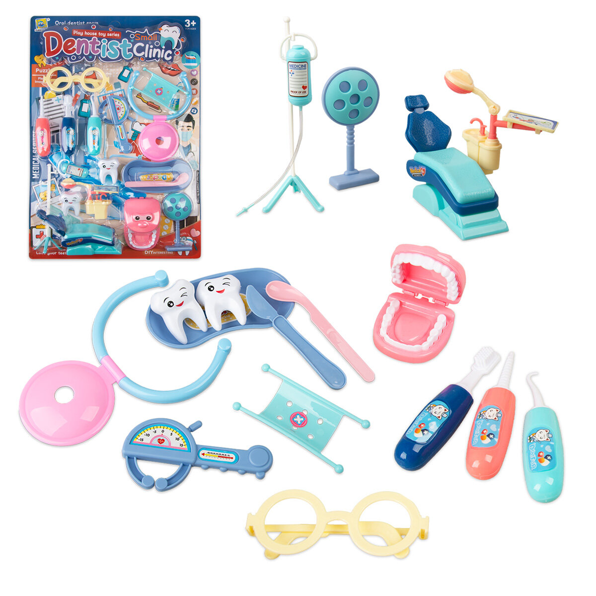 Игровой набор доктора Стоматолог Tongde 666-47, 18 предметов, пластик, от 3 лет