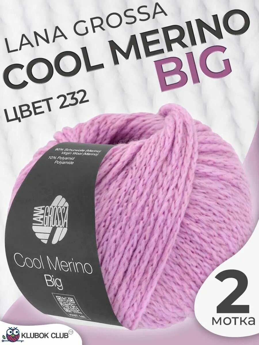 Пряжа для вязания Lana Grossa Cool Merino Big шнурок, цвет 232, 2 мотка