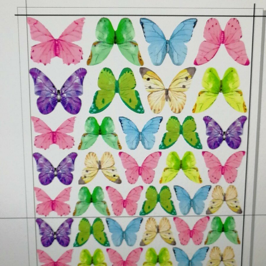 Новый эксклюзивный продукт для трансграничной торговли: печатная бабочка из клейкой рисовой бумаги, бабочка из вафельной бумаги, украшение для торта на день рождения в виде бабочки.