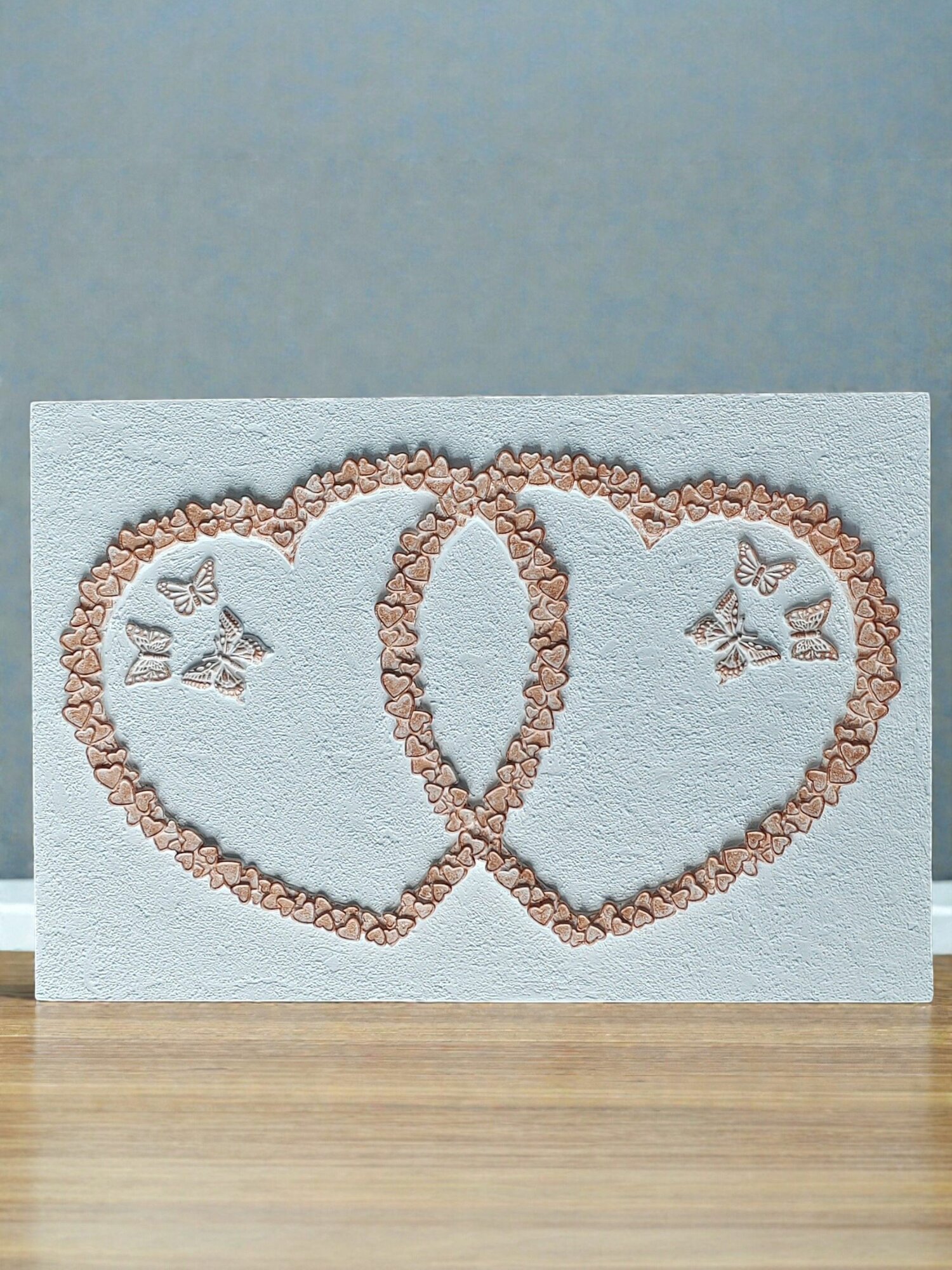 Панно интерьерное "Два сердца", настенный декор, авторская ручная работа