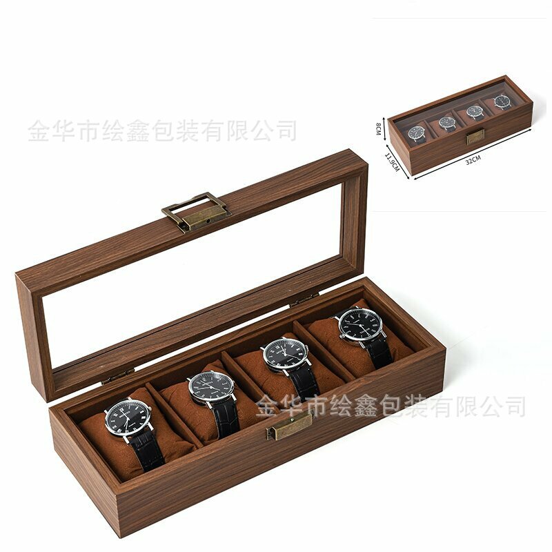 В наличии оптовая деревянная коробка для хранения часов, бамбуковая коробка для браслетов, коробка для часов с текстурой дерева, подарочная коробка для часов, высококачественная упаковка для часов