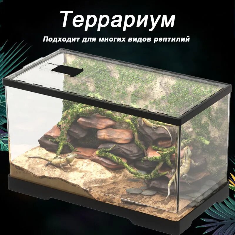 Террариум куб для пауков и рептилий 30х19х18 см N2