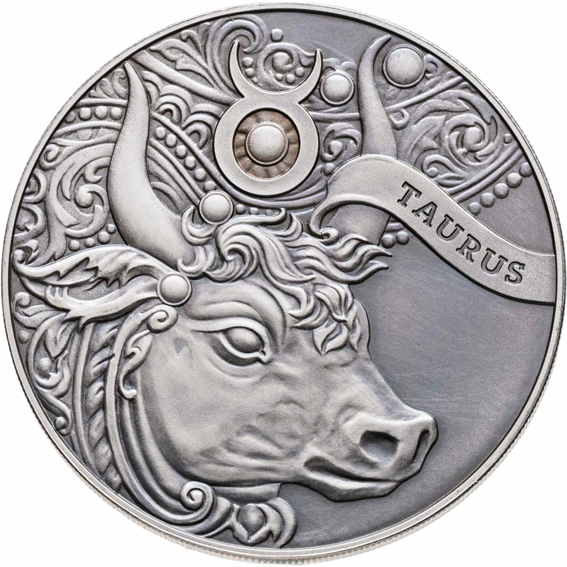 Беларусь 1 рубль 2014 "Знаки зодиака - Телец", Мельхиор медь-никель, в сохранности UNC