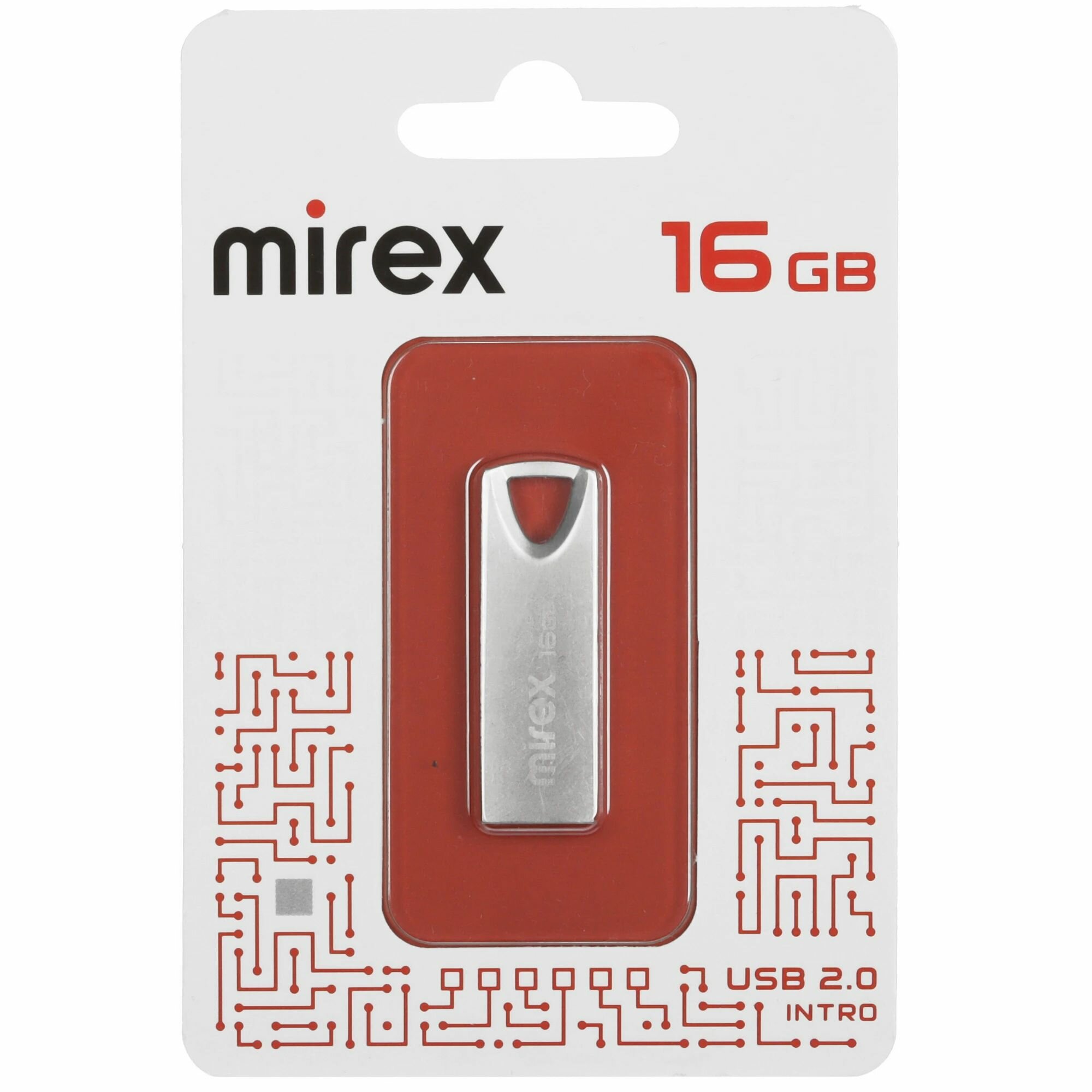 Память USB Flash 16 ГБ MIREX Intro (13600-ITRNTO16) - USB2.0, USB Type-A, чтение до - 24 МБ/с, запись до - 15 МБ/с