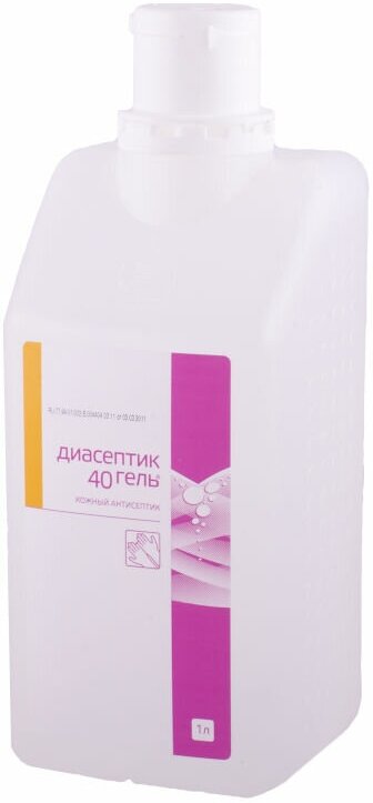 Кожный антисептик Диасептик 40 гель с витамином Е (1.0 л, Флип-топ)