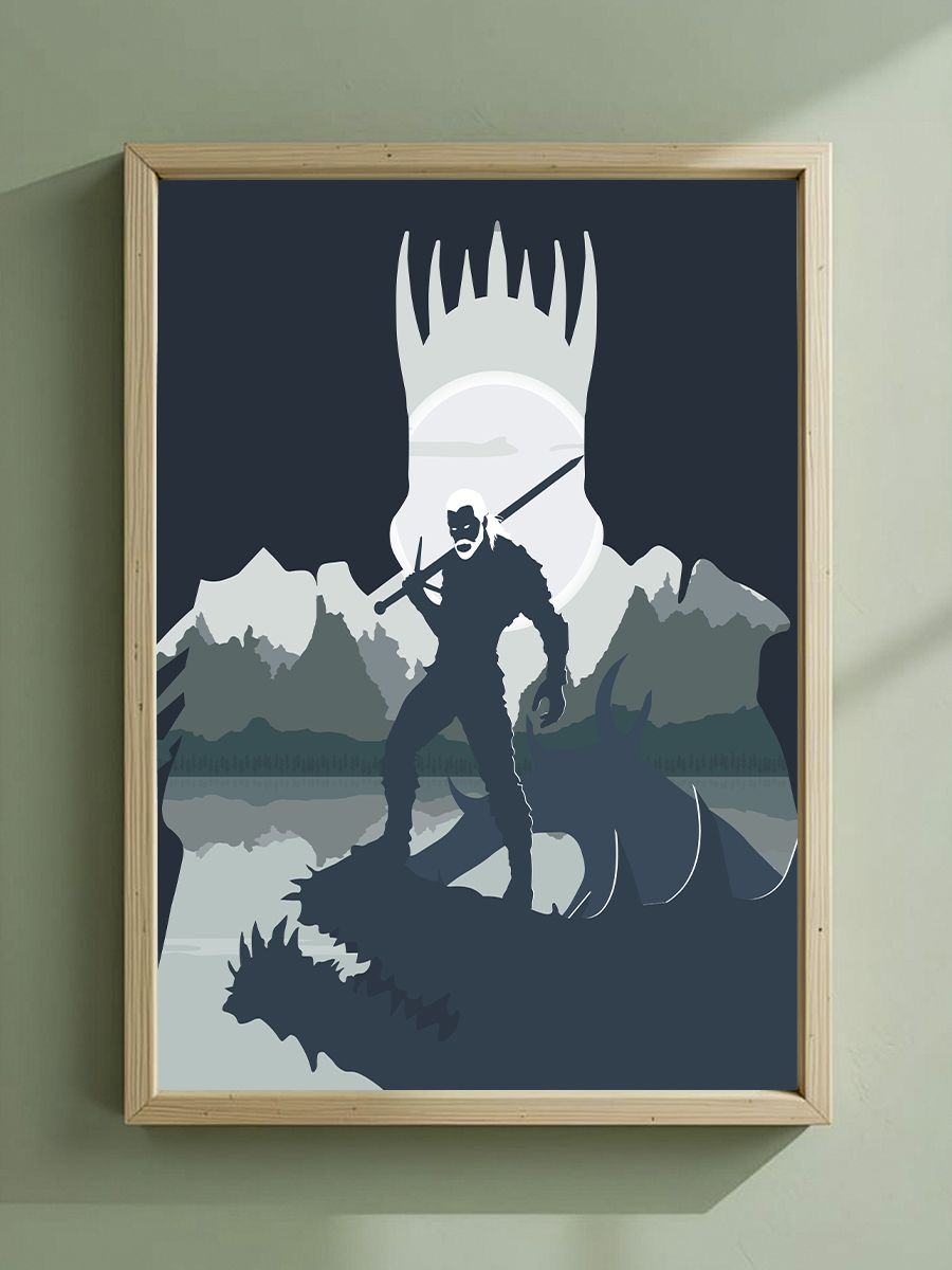 Постер, плакат на стену "Геральт на Драконе - Ведьмак / The Witcher" 42 см х 29,7 см (А3), Без Рамы