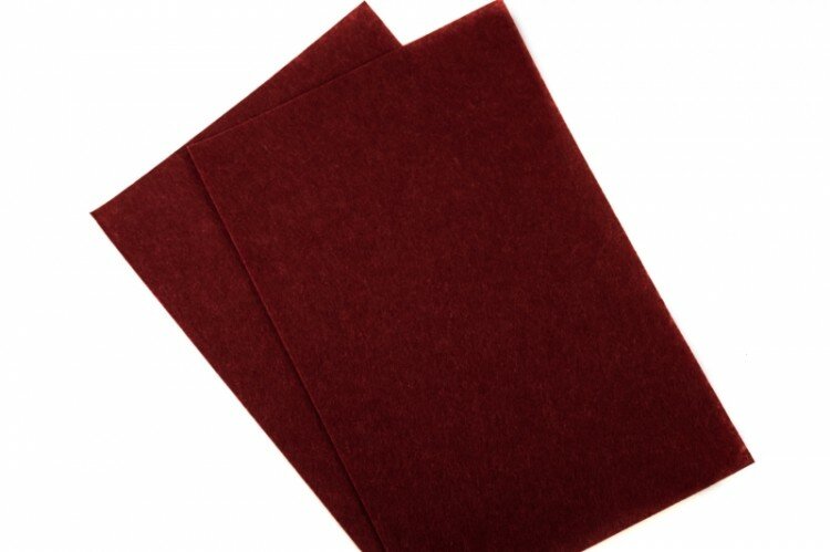 Фетр жёсткий 20х30см, цвет 617 бордовый, толщина 1мм, 1021-005, 1 лист