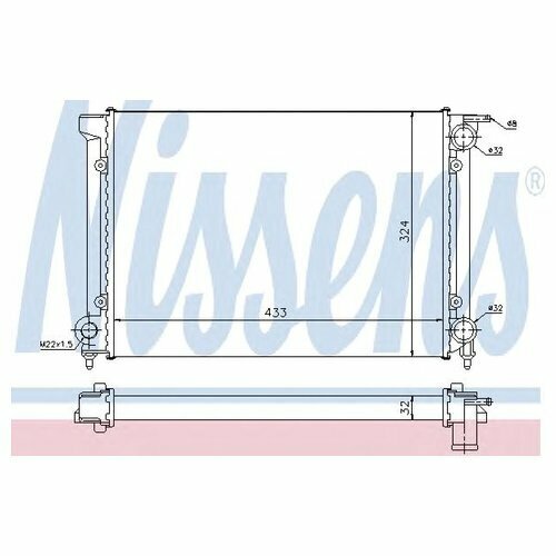 Основной радиатор (двигателя) Nissens 651811 для VW Golf I, II, Jetta I, II, Scirocco