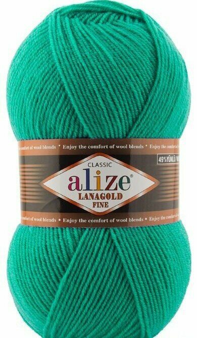 Пряжа для вязания ALIZE Lanagold fine (Лана голд файн), цвет № 477 (бирюзовый), 1 моток