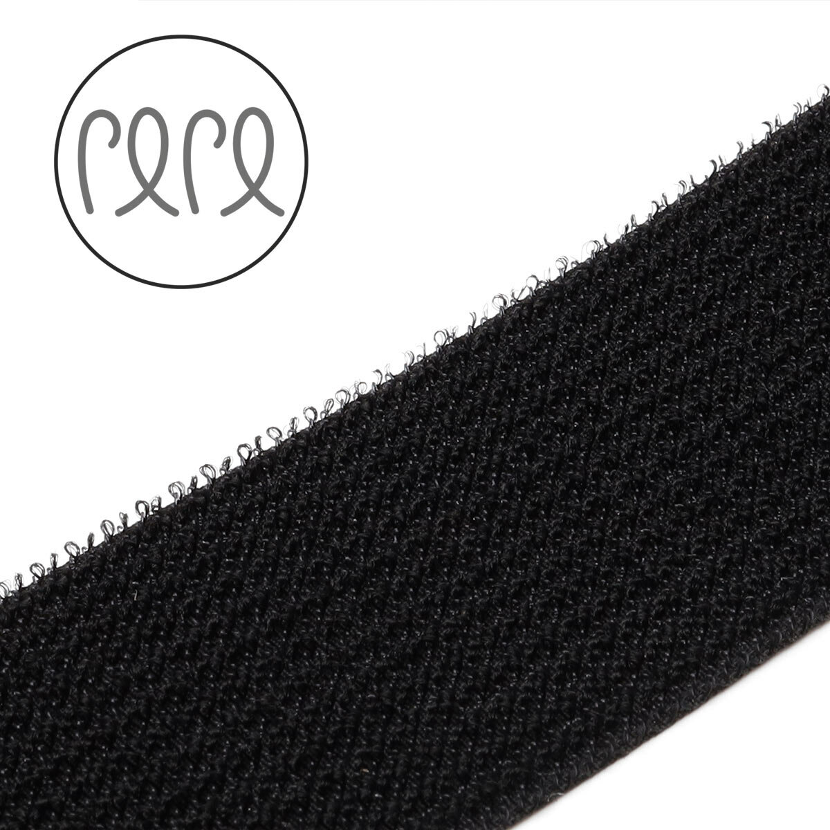 Лента контактная гибридная 2 в 1 'крючок & петля', 21,4 гр/м, 100% нейлон, 50 мм*25 м (черный)