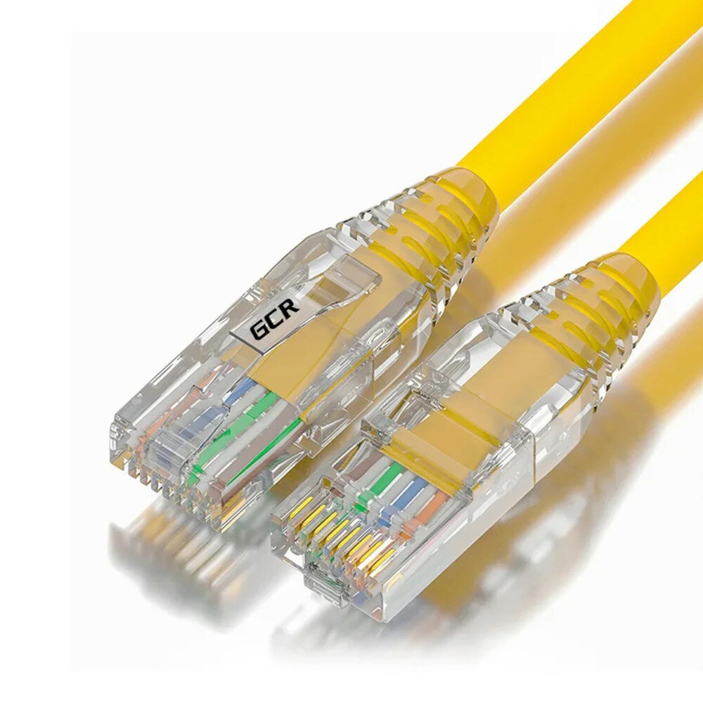 GCR Патч-корд 5 м LSZH UTP кат.5e желтый коннектор ABS 24AWG ethernet high speed 1Гбит/с RJ45 T568B кабель для интернета