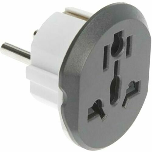 Переходник 220в евро вилка на EU/UK/US/CN/AU/NZ Premier 3-012 универсальный 3.6кВт - серо-белый