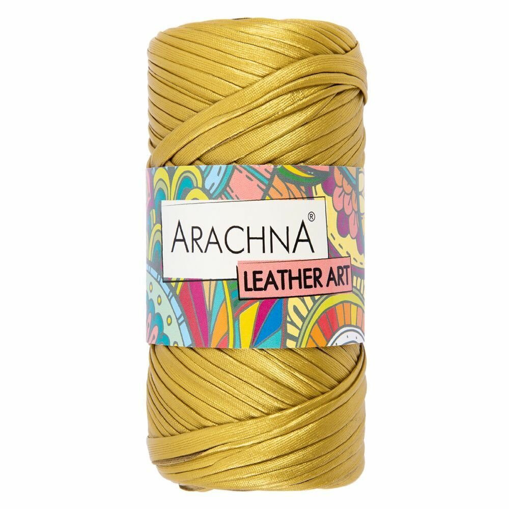 Пряжа LEATHER ART, ARACHNA, тем. желтый - 06, 100% полиэстер, 1 моток, 160 г, 50 м.