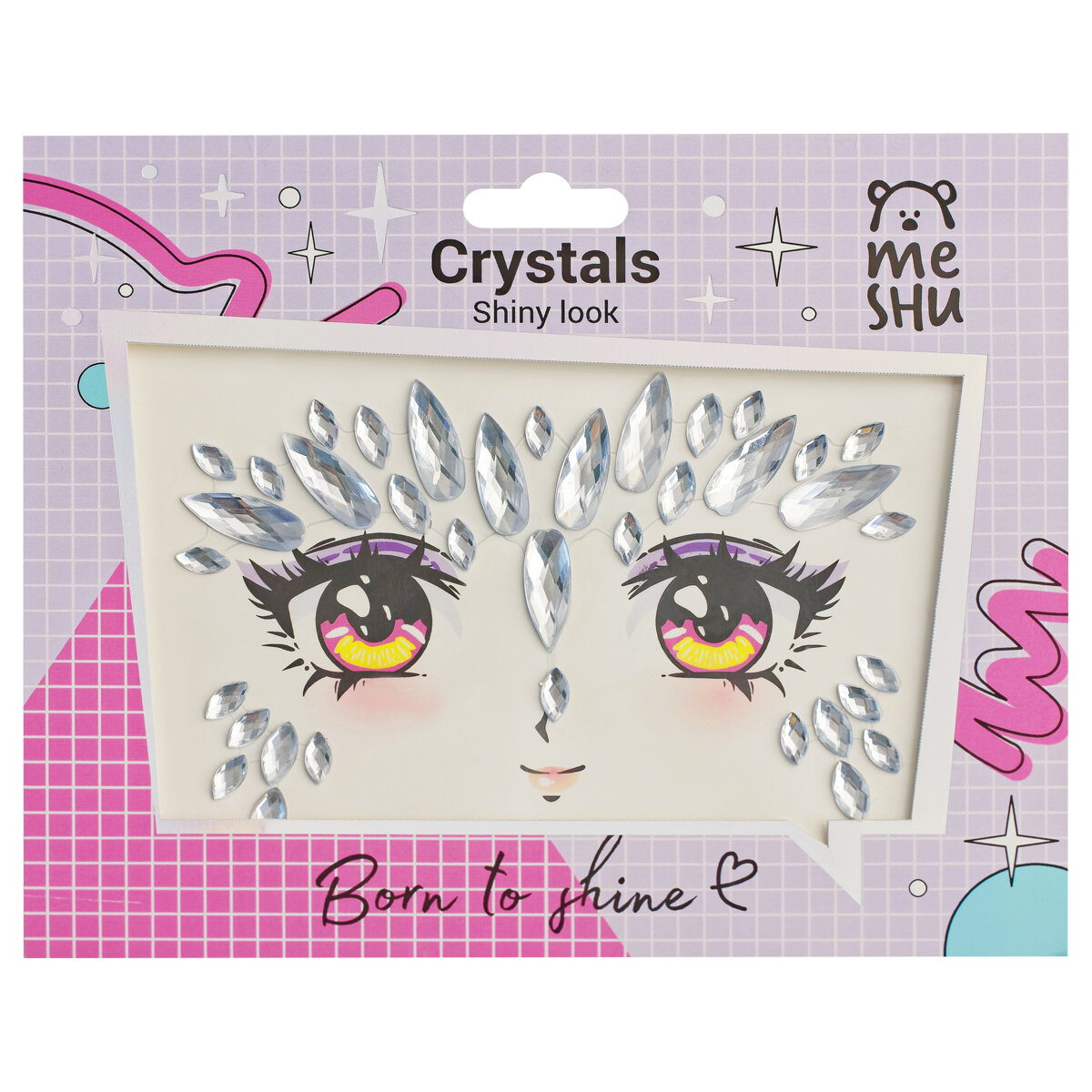 8 шт. Наклейки-стразы MESHU "Shiny look", 17,5*14,5см, инд. уп, европодвес