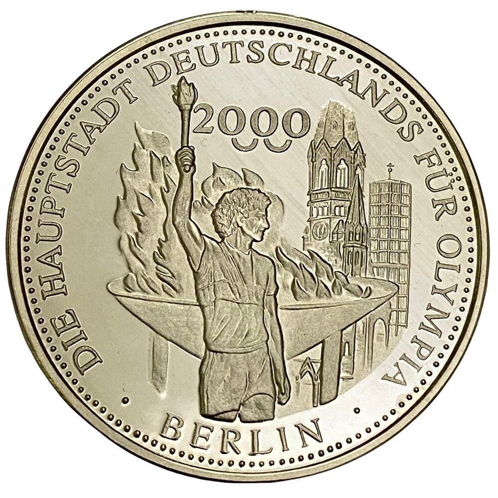 Германия, настольная медаль "Столица Германии для олимпиады 2000 - ФРГ" 2000 г.