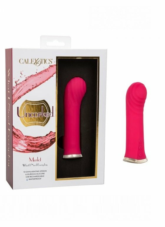 Изысканный мини вибратор для точки G Uncorked Merlot: 13.25 см, 10 режимов работы, Силикон/металл