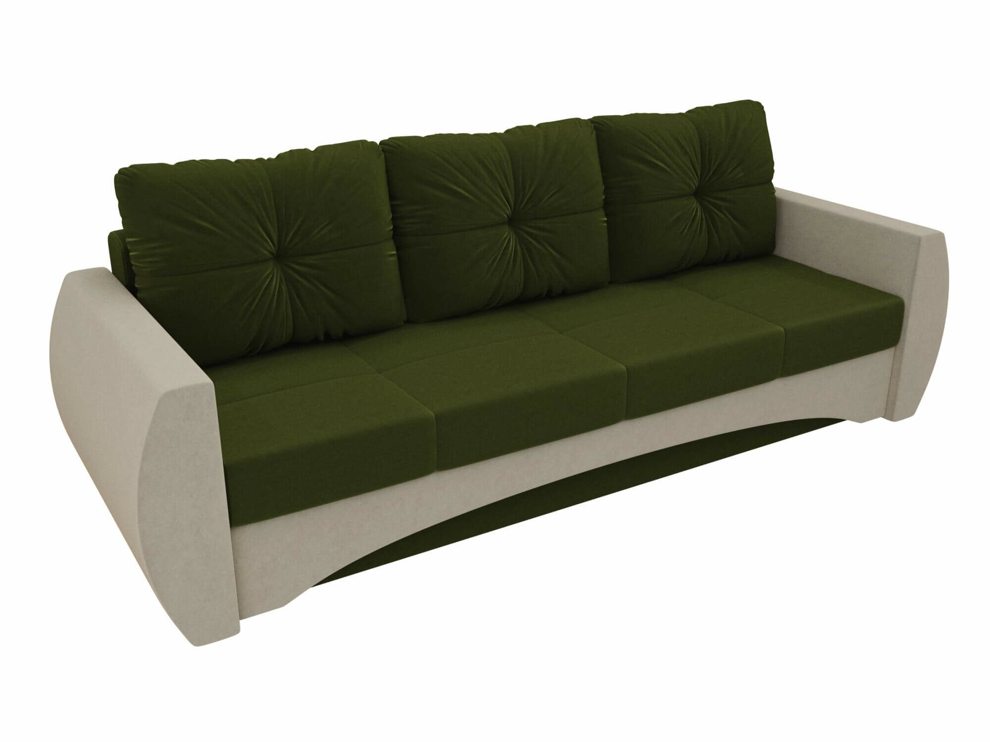 Artum Прямой диван Сатурн микровельвет зеленый бежевый